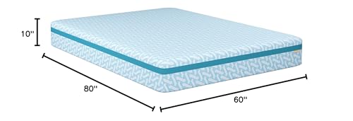 Simmons Blue Dream Gel Memory Foam Queen Mattress - 10 Inch Medium Firmness Bed in a Box - CertiPUR-US Certified - Pressure Relief & Motion Separation - US Made