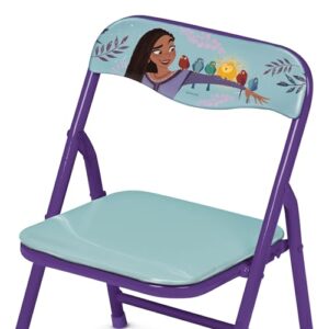 Disney's Wish Table & Chair Set for Toddlers 24-48M, Includes 1 Table & 1 Chair - Sturdy Metal Construction, Table: 20" L x 20" W x 16.4" H, Chair: 12" L x 11.6" W x 17.7" H - Weight Limit: 70 lbs