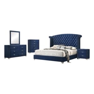 coaster melody eastern king bed 5-piece set, pacific blue