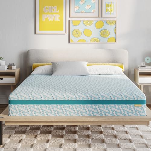 Simmons Blue Dream Gel Memory Foam Queen Mattress - 10 Inch Medium Firmness Bed in a Box - CertiPUR-US Certified - Pressure Relief & Motion Separation - US Made