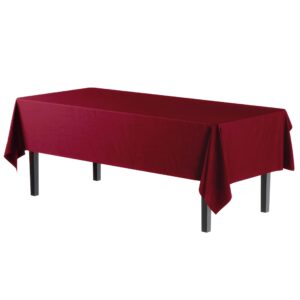 Exquisite 4-Pack Burgundy Plastic Table Cloth - 54In. x 108In. Disposable Tablecloth for Parties - Rectangle Tablecloth - Disposable Table Cloths for Parties - Plastic Table Cover for Picnics