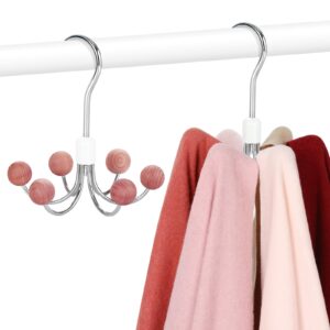 topia hanger hoodie hangers 2-pack with 6 cedar balls, 360°swivel purse hanger, scarf hanger, closet hooks, handbag organizer, bra hanger, accessory organizers for scarf, tanktop, hat, hoodie ct43c