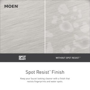 Moen Beric Spot Resist Nickel Modern One-Handle Single Hole Bathroom Faucet with Drain Assembly and Optional Deckplate for Your Bath Sink, 84774SRN