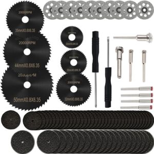 cutting discs wheel set for dremel rotary tool accessories, hss circular saw blades diamond resin cutting wheel kit with 1/8" mandrels for wood plastic metal cutting