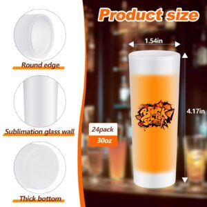 Hsei 24 Pcs Sublimation Frosted Shot Glasses 3 oz Shot Glasses Sublimation Blanks Personalized Sublimation Glass Cups with Heavy Base for Wine Beer Vodka Whiskey Espresso