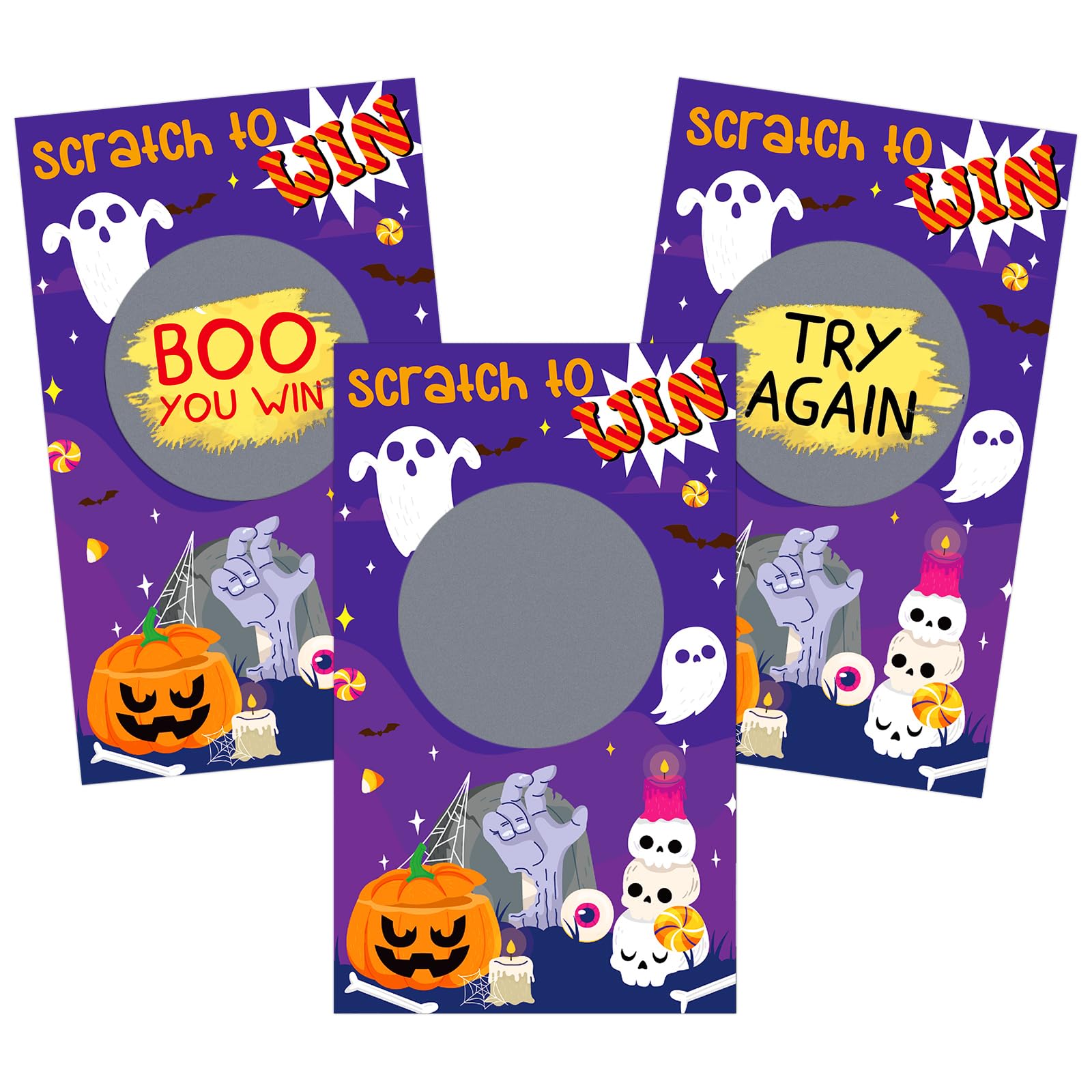 WaaHome Halloween Scratch Off Cards for Kids Adults 28 Players Ghost Scratch Off Cards for Halloween Baby Shower Birthday Party Supplies Favors Classroom Family Activities Prizes