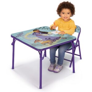 disney's wish table & chair set for toddlers 24-48m, includes 1 table & 1 chair - sturdy metal construction, table: 20" l x 20" w x 16.4" h, chair: 12" l x 11.6" w x 17.7" h - weight limit: 70 lbs