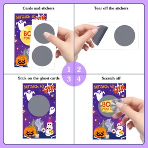 WaaHome Halloween Scratch Off Cards for Kids Adults 28 Players Ghost Scratch Off Cards for Halloween Baby Shower Birthday Party Supplies Favors Classroom Family Activities Prizes