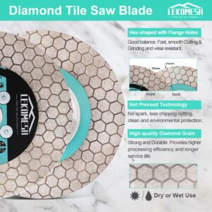 LEKOMESH 4.5 Inch/115MM Diamond Cutting Disc - Tile Saw Blade Cutting Wheel Double-sided Diamond Discs for Cutting Grinding Porcelain Ceramic Tile Marble Granite,5/8"-11 Thread