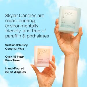 Skylar Vanilla Sky Candle and Wick Trimmer Gift Set- Non-Toxic Clean-Burning Candles with Soy Coconut Wax, Soy Candles for Home, Scented Candles USA Made & Hand-Poured