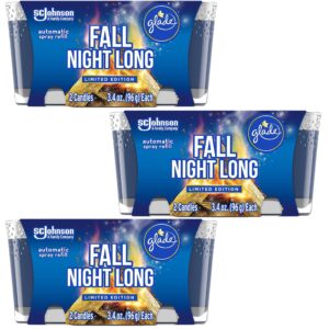 sc johnson glade candle jar, air freshener, fall night long, 3.4 oz, (fall night long, 2 count, pack of 3)