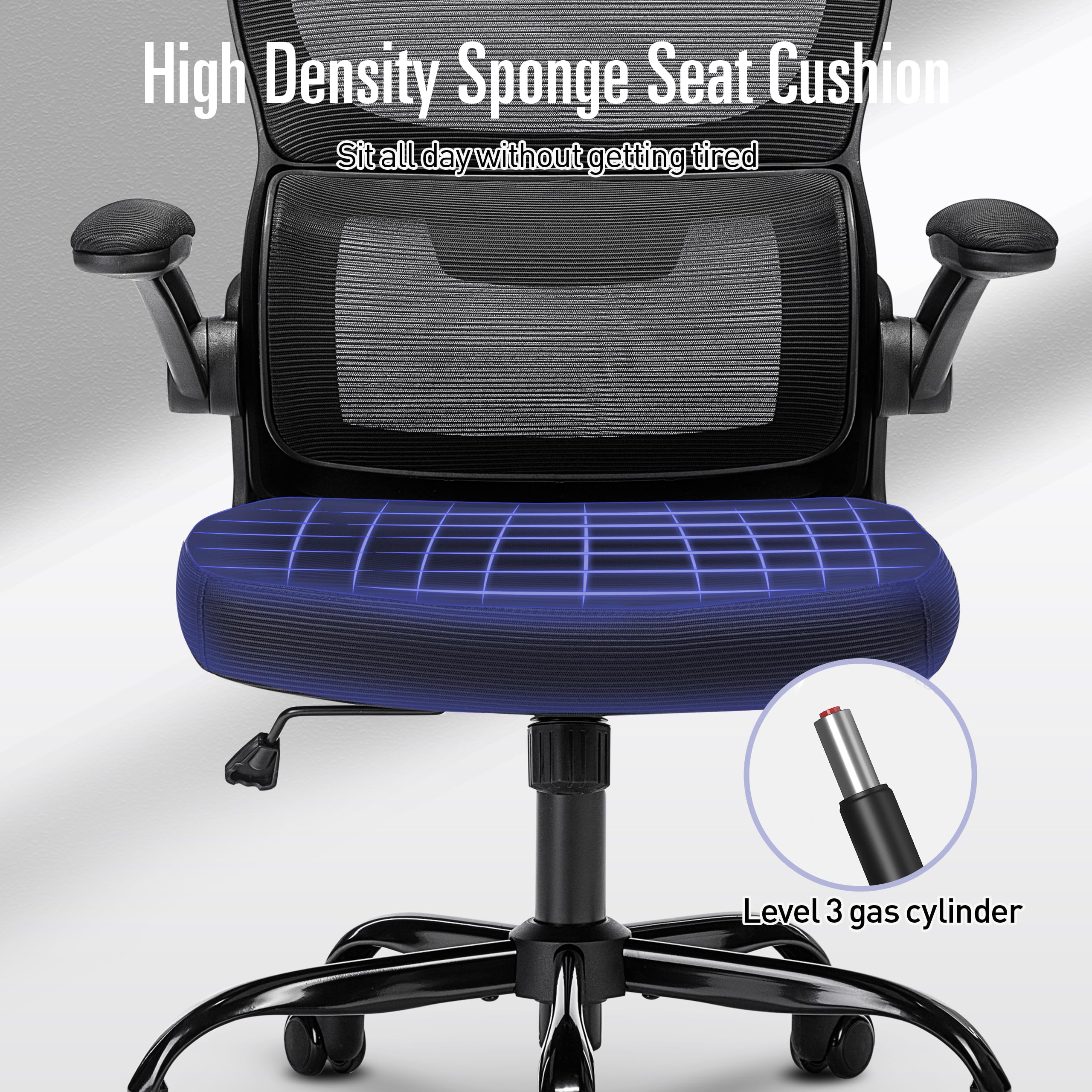 SOMEET Office Chair, Ergonomic Mesh Office Chair with Adjustable Headrest and Arms, High Back Ergonomic Desk Chair with Lumbar Support, Comfortable Home Office Desk Chairs with Tilt Lock (Black)