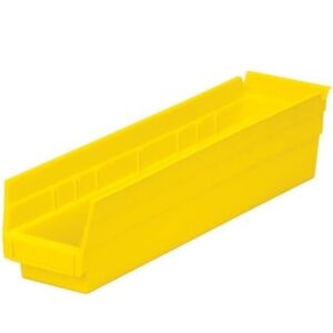 si shelving inc. 11-5/8"d x 2 3/4" w x 4" h nesting shelf bins, yellow, 24 count