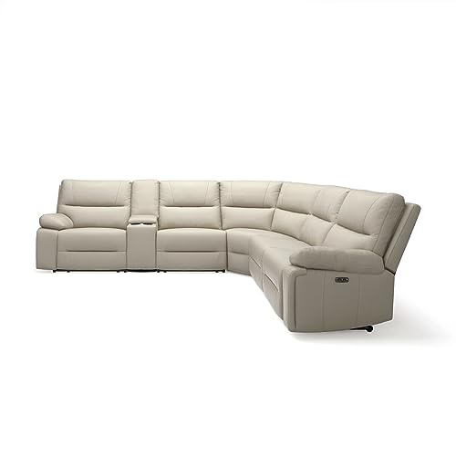 Jennifer Taylor Home Malibu 130" Modern Power Motion 6-Piece Reclining Corner Sectional with Cup Holders