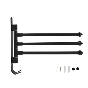 stainless steel swivel towel rack 4 arms bathroom towel hanger holder 180 degrees swivel towel bar rotating bath towel rack swing out towel racks for bathroom kitchen home hotel(3 arms)