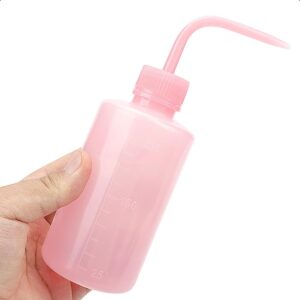 UUYYEO 2 Pcs 250ml Tattoo Wash Bottles Eyelash Washing Bottles Succulent Plant Watering Bottle Safety Rinse Water Bottles Plastic Squeeze Bottle Eyelash Extension Tools Pink