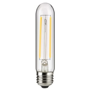 sunlite led filament t10 tubular light bulb, 2 watts (25w equivalent), 160 lumens, medium e26 base, 120 volts, dimmable, 90 cri, ul listed, clear, 2700k soft white, 1 pack