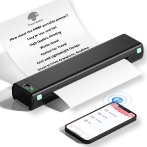 phomemo portable printer wireless for travel, m08f thermal printer for home use bluetooth inkless printer support 8.5" x 11" thermal paper, compact printer compatible with android ios phone & laptop