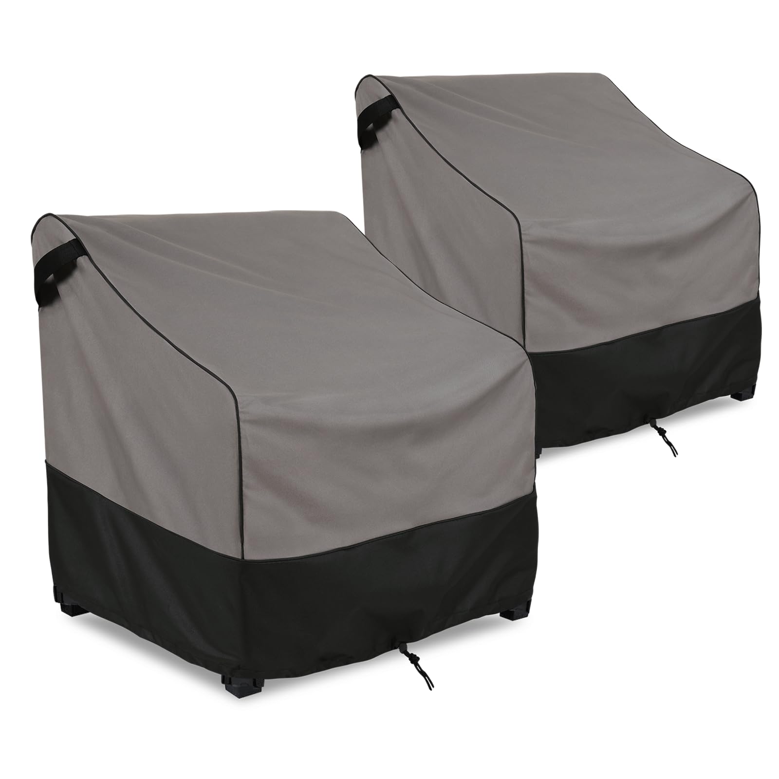 FORSPARK Outdoor Furniture Covers Waterproof, Heavy Duty Patio Chair Covers 2 Pack, Fits up to 29 W x 30 D x 36 H Inches-Grey & Black