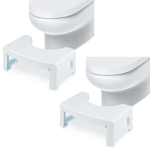 2 pack toilet stool, foldable bathroom squat stool, poop stool for adults, potty stool with freshener space