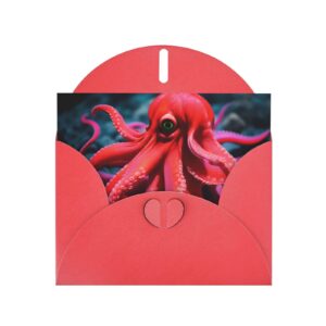 buuloo red octopus thank you cards greeting cards with envelopes for wedding birthday party graduation