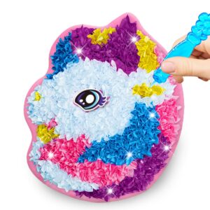 whatstem plush craft unicorn pillow, diy fabric art kits for kids, no sewing, make your own unicorn pillow, kids creative learning activities, fun with bright colors, plush animal decompression toys