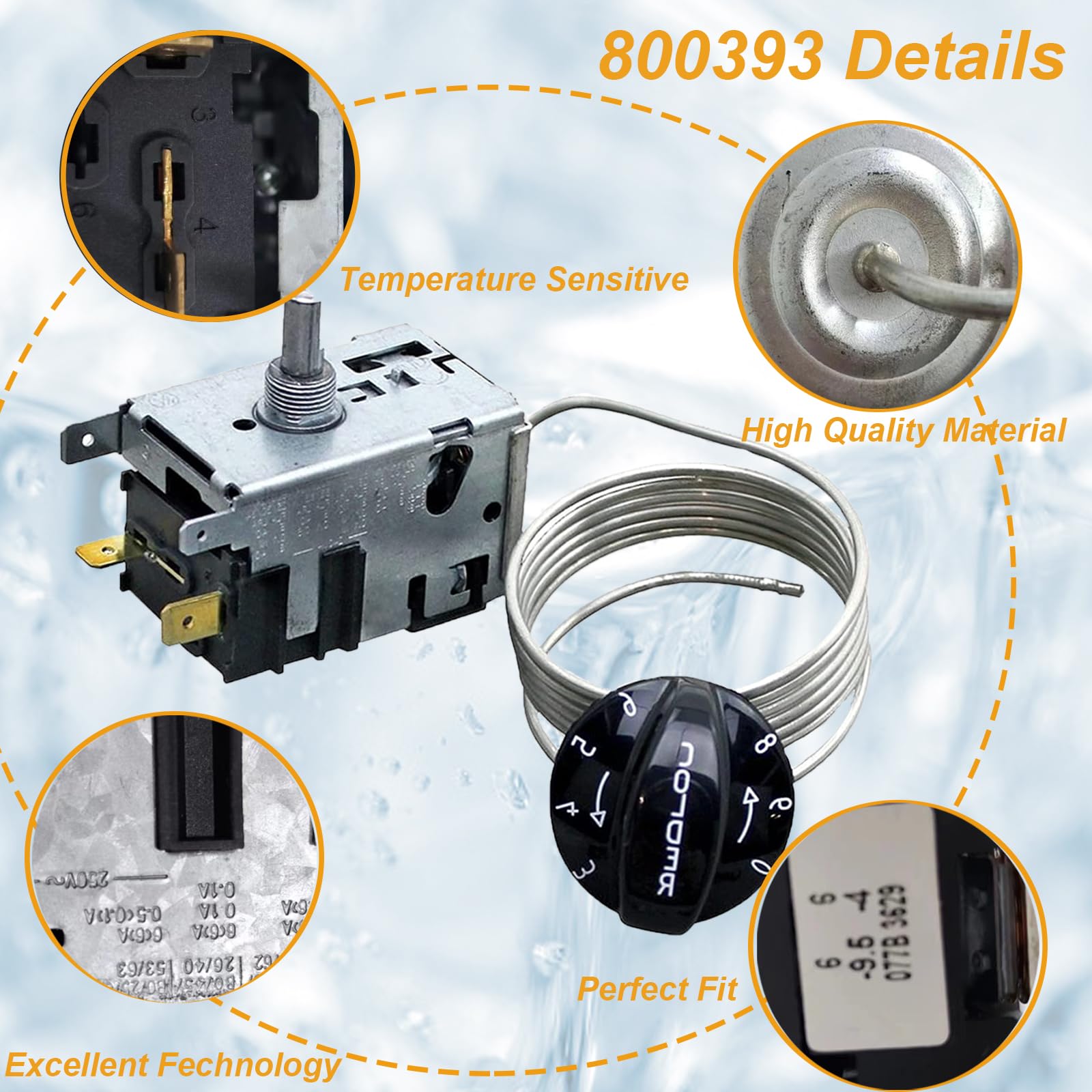 800393, 831932 Temperature Control Kit, Compatible with True Refrigerators and Freezer TC/TSD/T/GDM/GEM/G4SM Series, Replaces 800306 461387 Refrigerator Parts Thermostat