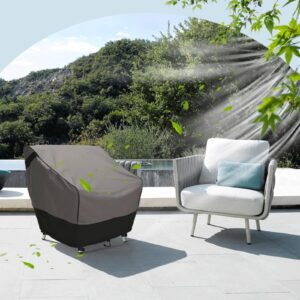 FORSPARK Outdoor Furniture Covers Waterproof, Heavy Duty Patio Chair Covers 2 Pack, Fits up to 29 W x 30 D x 36 H Inches-Grey & Black