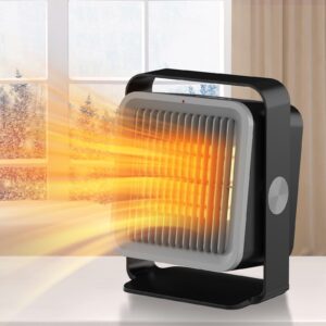 jojozoo space heater, portable electric heater adjustable angle for indoor use, upgraded small desk heater with tip-over and overheat protection for bedroom, office（black)