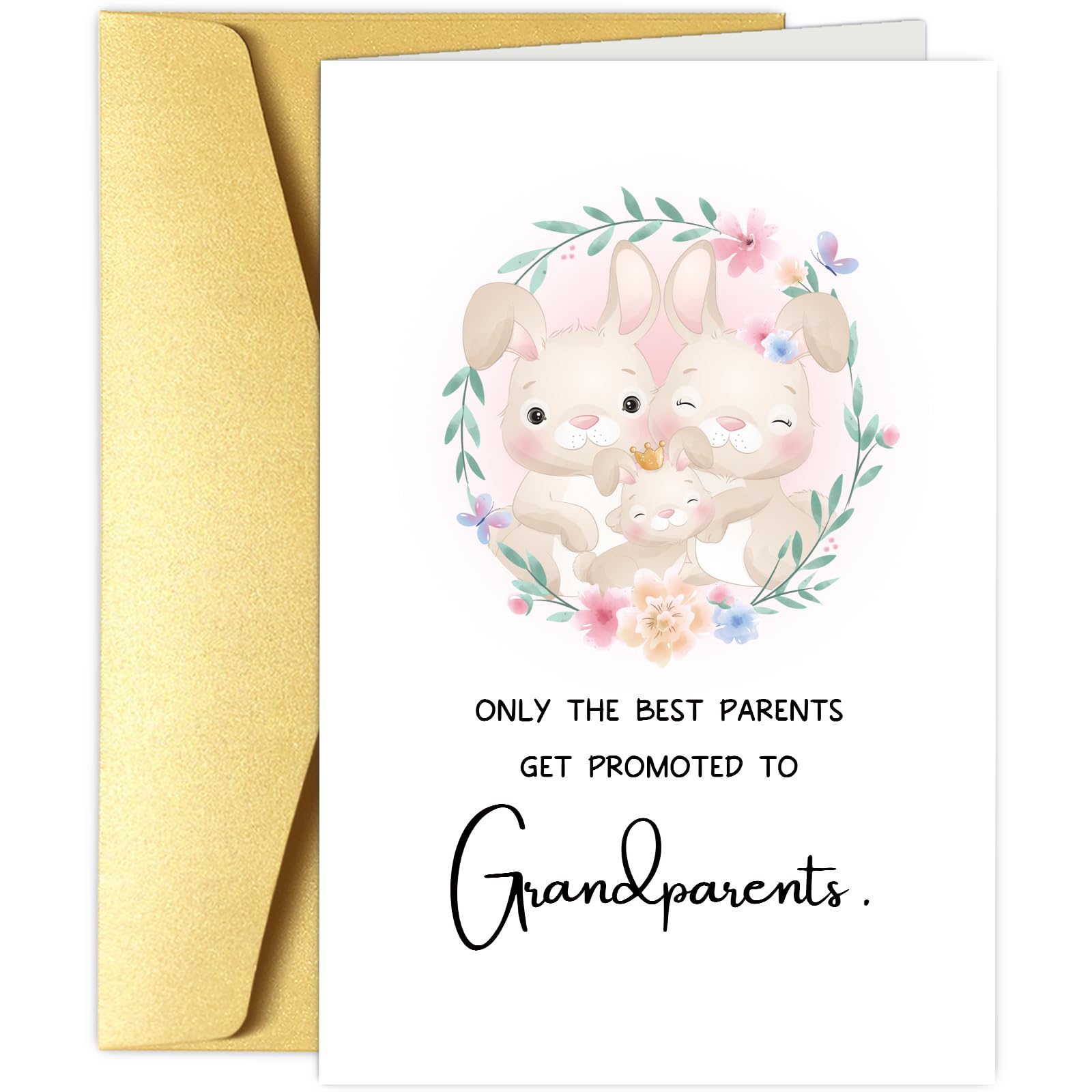 Obbyidk Cute Grandparents To Be Card, Funny Baby Shower Card for Friends, Promotion to Grandparents Congratulation Card, Lovely Congrats Card for New Grandparents