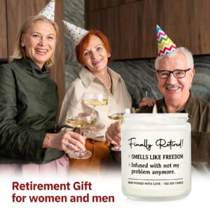 Shqiueos Retirement Gifts for Woman Men, Retirement Candle, Funny Retiring Farewell Gifts for Coworkers, Boss, Friends, Teachers, Work Bestie, Natural Soy Lavender Scented Candles