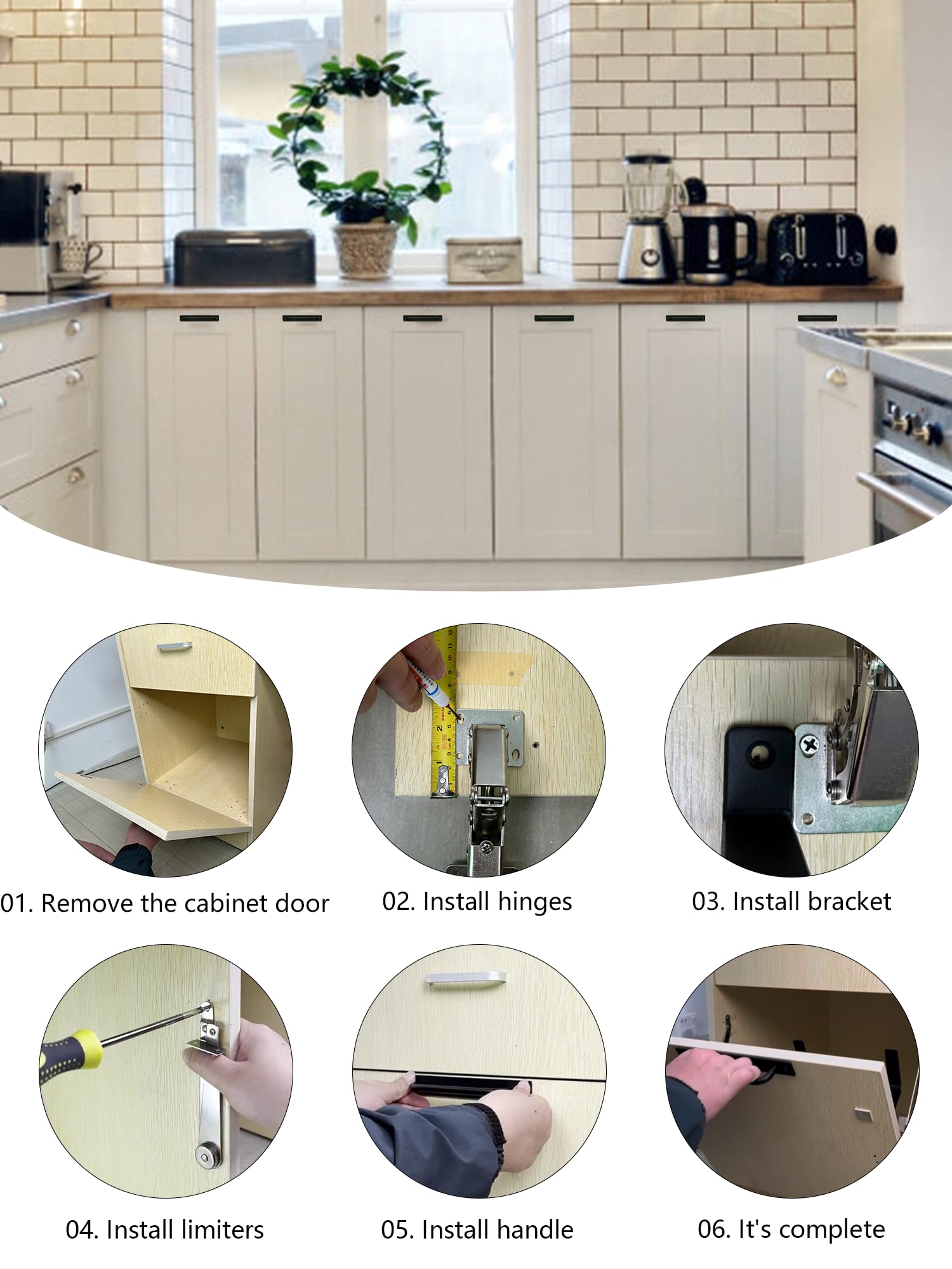 ZRD Tilt Out Trash Can Cabinet DIY Kit for Single Cabinet, Pet Proof Hidden Trash Can Cabinet Conversion Kit, Suitable for Kitchen, Bathroom, Living Room, and Dining Room