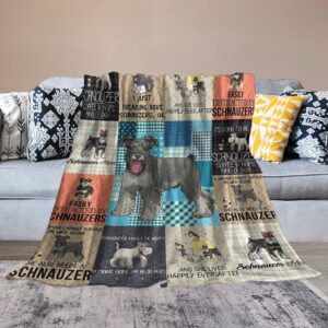 reoqeosy schnauzer blanket schnauzer dog throw blanket retro dog stuff animal gifts for girls boys dog lovers woman adults warm comfort plush fleece blanket decor for couch sofa bed 40"x50"