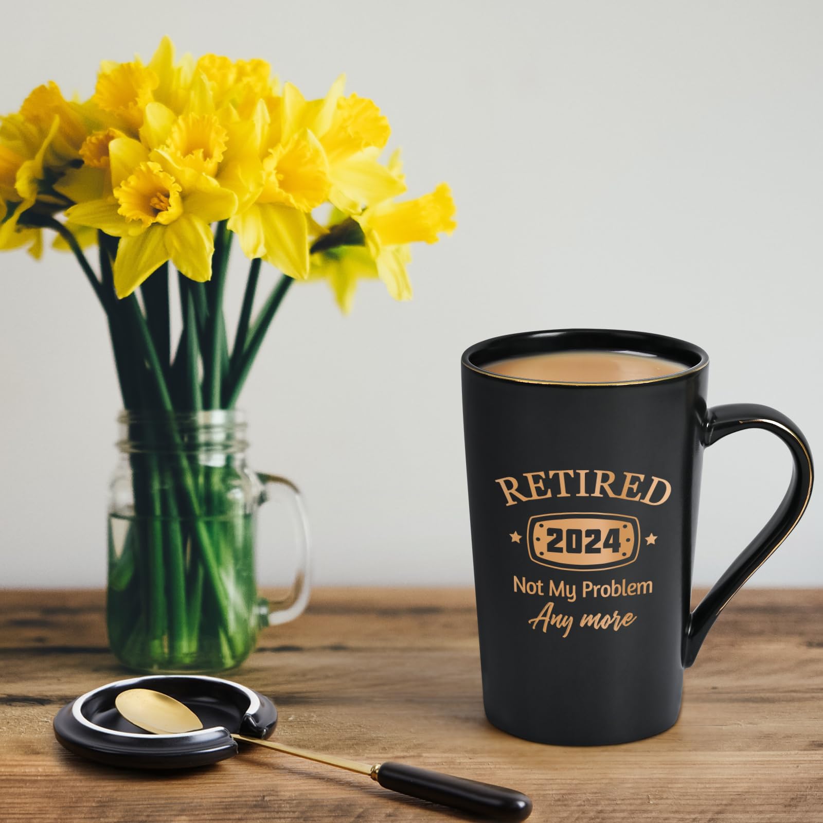 YHRJWN Retirement Gifts for Men Women, Retired 2024 Mug, Retired Not My Problem Anymore, Retirement Mug, Retired Gifts for Men, Retirement Coffee Mugs for Men, Cool Retirement Gifts, 14 Oz