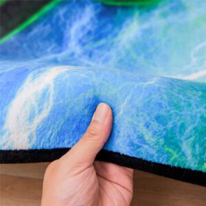 Meeting Story Gamer Gaming Area Rug Tie Dye Lightnings Gamepad Rug Games Console Action Buttons Print Carpet Indoor Floor Sofa Rugs for Kids Bedroom Living Room Game Room Decor(Blue-Green,4 * 6 Feet)