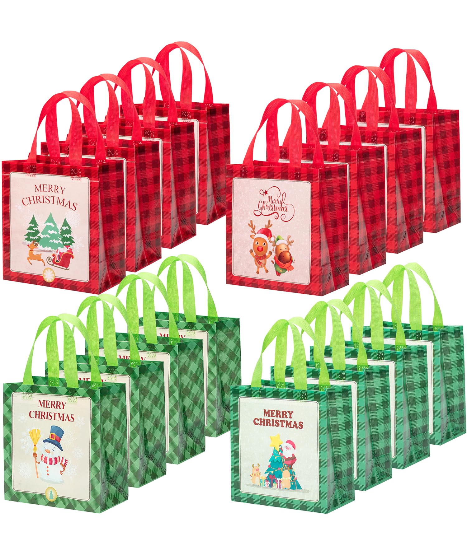 Mr. Pen- Reusable Christmas Gift Bags, 12 Pcs, Xmas Gift Bags Christmas Tote Bags with Handles, Reusable Christmas Bags for Gifts, Holiday Gift Bags, Christmas Reusable Bags, Christmas Totes