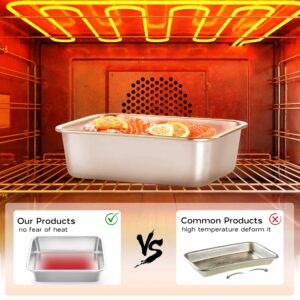 Onader 9 x 11 Inch Lasagna Pan Deep Stainless Steel Baking Pan Set of 2 Rectangular Cake Pan