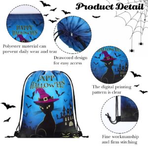 Paterr 16 Pcs Halloween Party Favor Halloween Drawstring Bag Pumpkin Witch Ghost Carnival Candy Goodie Treat Gift Bag for Halloween Birthday Party Decor, 10 x 12 Inch