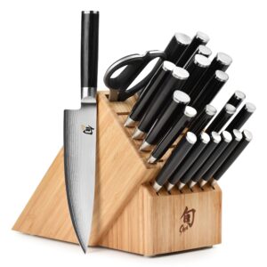 shun classic 23 piece knife block set