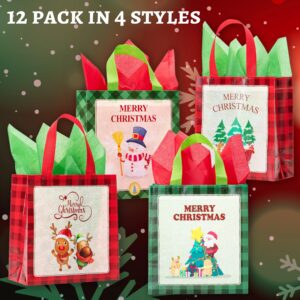 Mr. Pen- Reusable Christmas Gift Bags, 12 Pcs, Xmas Gift Bags Christmas Tote Bags with Handles, Reusable Christmas Bags for Gifts, Holiday Gift Bags, Christmas Reusable Bags, Christmas Totes