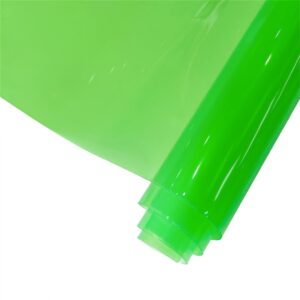 xht 12" x 54" green solid color transparent faux leather smooth tpu vinyl waterproof synthetic material for bows wallets sewing crafts