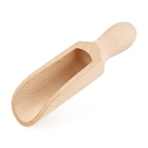 1 pcs wooden spoons, 5.5 in natural beech wood bath salt scoop for flour, bath salt, sugar, cereal, coffee and more