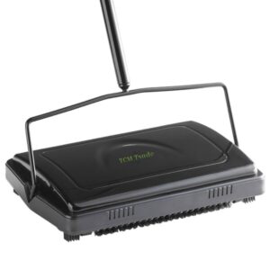 tcm trade carpet sweeper, triple brush, non electric, environmentally-friendly, multi-surface floor sweeper, easy cleaning for carpeted floors, wooden, hardwood, laminate, or tile! (triple-brush)