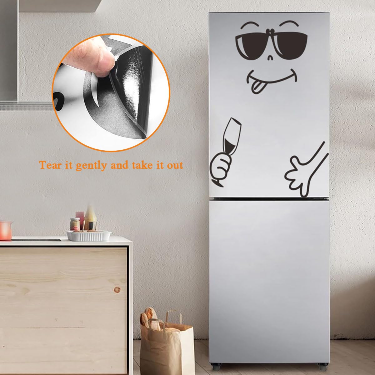 Auswalar 4 Sheets Funny Wheelie Bin Stickers, Self Adhesive Cartoon Expressions, for Wheelie Bins Dustbin Stickers Eyes and Mouth Self Adhesive Decorative Wall Stickers