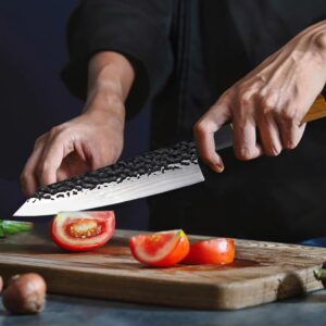 Dawdle Chef Knife 8 inch Sharp Professional Kitchen Knife High Carbon Stainless Steel Knife Butcher Knife Chef's Knife With Sheath Japanese Sushi Knife Cooking Knife For Men