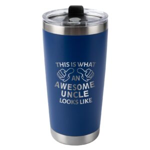 blumuze birthday gift for uncle from niece, nephew - tumbler gifts for uncle - best uncle gift for fathers day - gifts uncle tumbler from niece, uncle gift from nephew - blue - 20oz