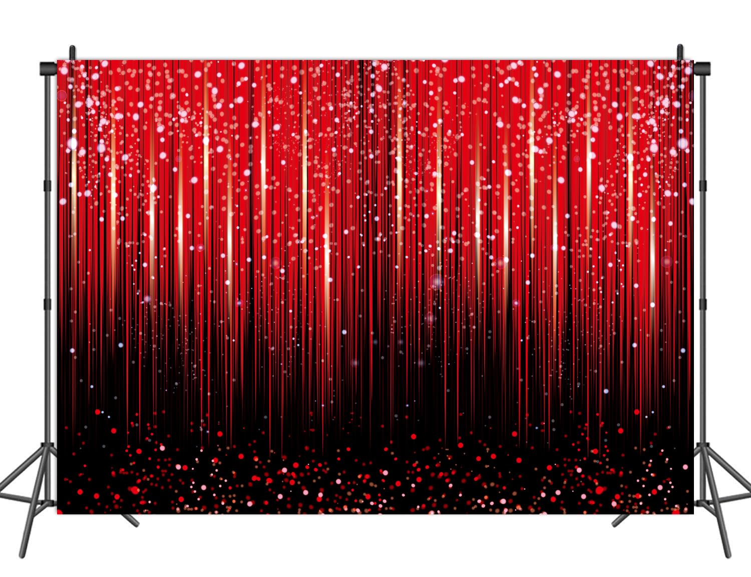 Red Glitter Backdrop for Photography Black and Red Bokeh Sequin Spots Birthday Party Background Baby Shower Winter Christmas New Year Party Decorations Photo Props