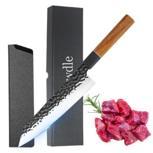 dawdle chef knife 8 inch sharp professional kitchen knife high carbon stainless steel knife butcher knife chef's knife with sheath japanese sushi knife cooking knife for men