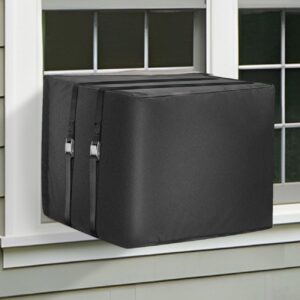 insulated protection for outside ac units: window & wall air conditioner cover to retain warmth, 25.5''lx 18''hx 20.5''d- black