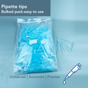 VISOSCI 1000uL Pipette Tips 1000 PCS per Bag Blue Laboratory Universal Plastic Liquid Pipette Pipettor Tips